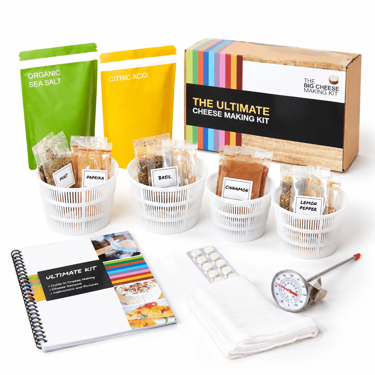 Ultimate Cheese Making Kit, Makes 10 Cheeses, 40 Total Batches ...