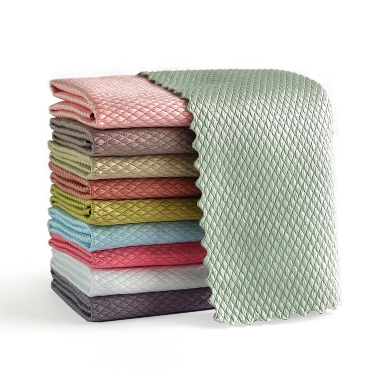 Reusable Microfiber Cleaning Cloth for Easy Clean, Fish Scale Design ...
