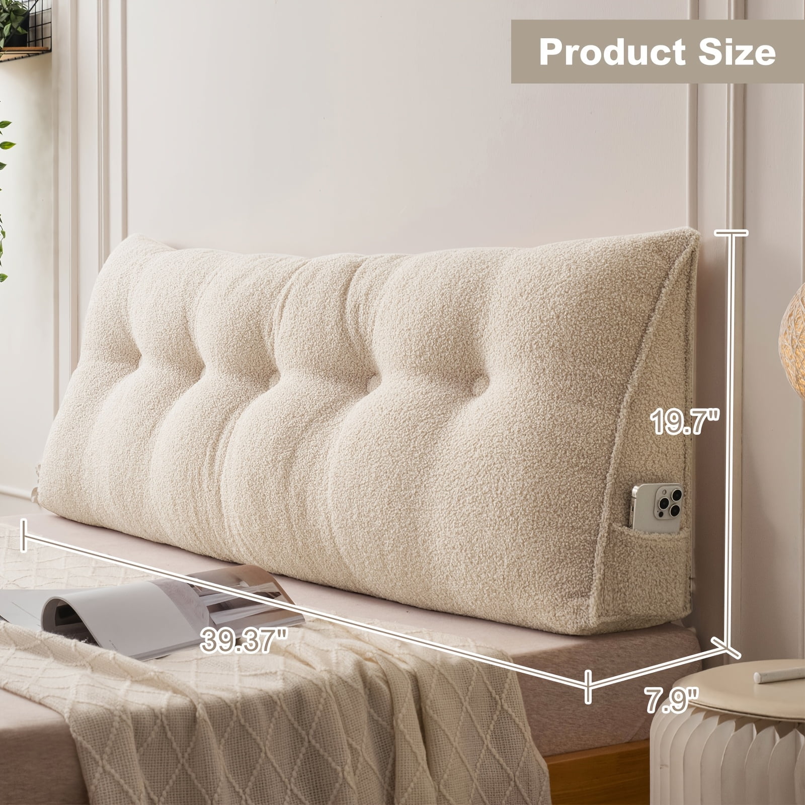 Ultimate Comfort Triangular Headboard Pillow - Ergonomic Backrest ...