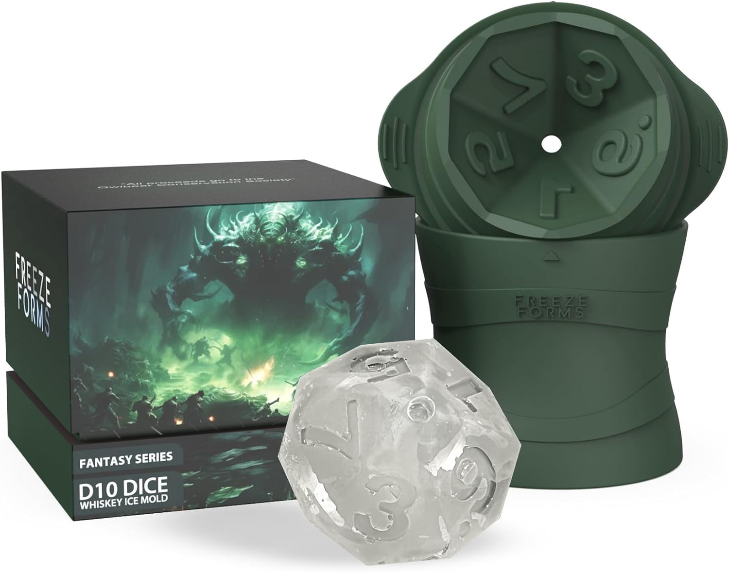 Ultimate D10 Dice Shaped Jumbo Ice Cube Mold for DND/TTRPG Fans - Large ...