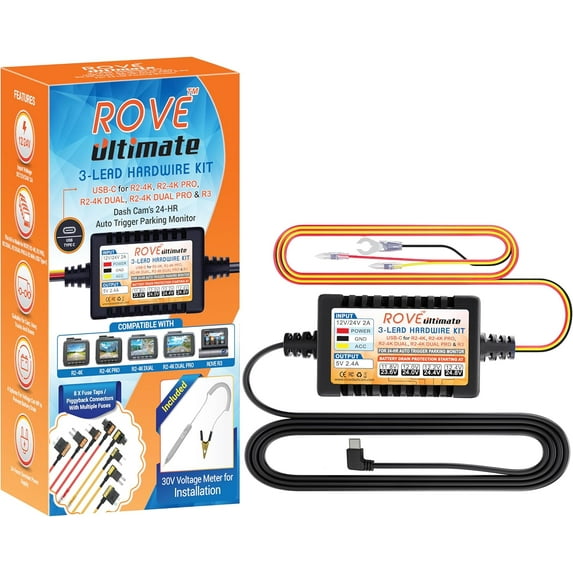 Ultimate Dash Cam Hardwire Kit with USB-C Port for R2-4K, R2-4K PRO, R2 ...