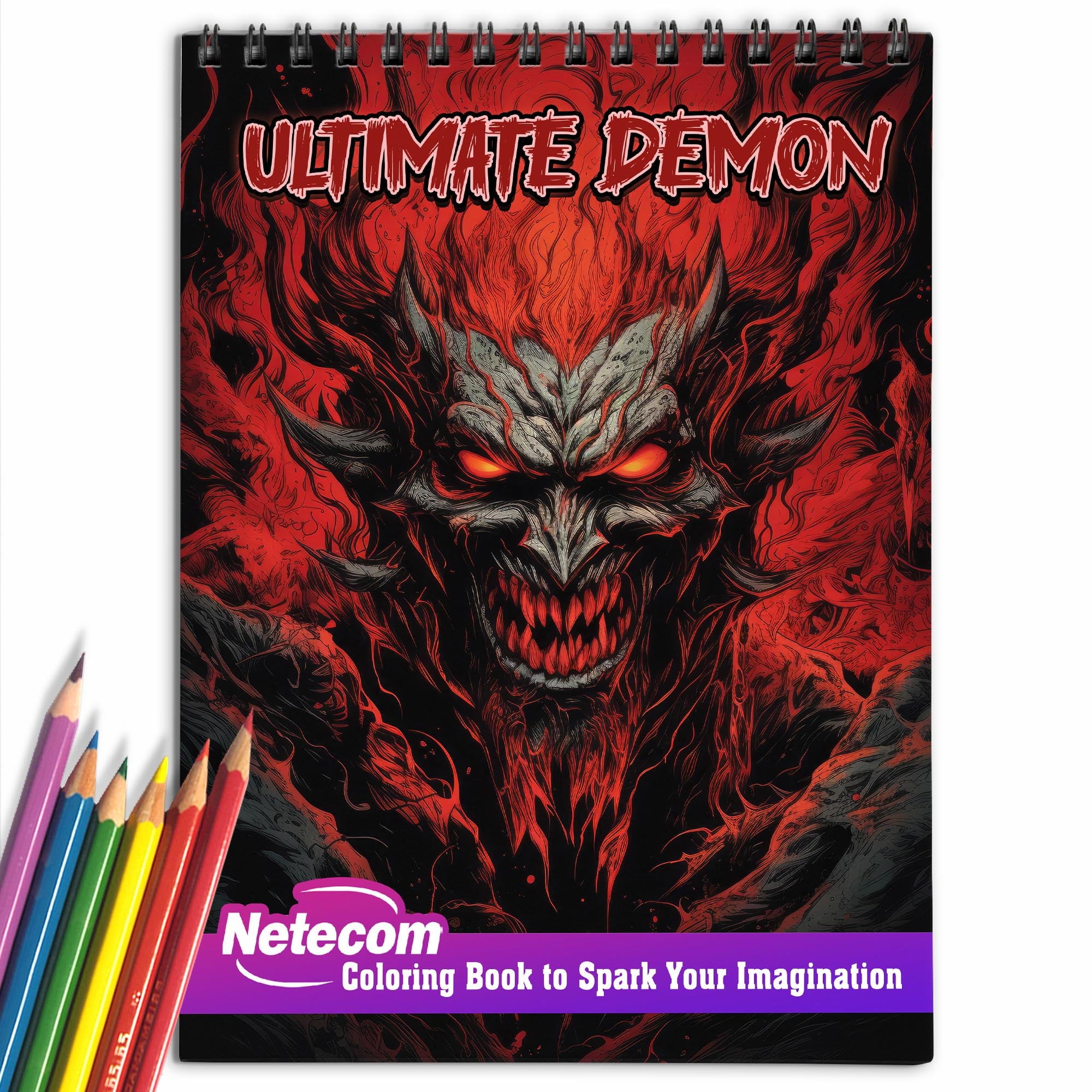 Ultimate Demon Spiral Bound Coloring Book, 30 Stunning Demon Coloring ...
