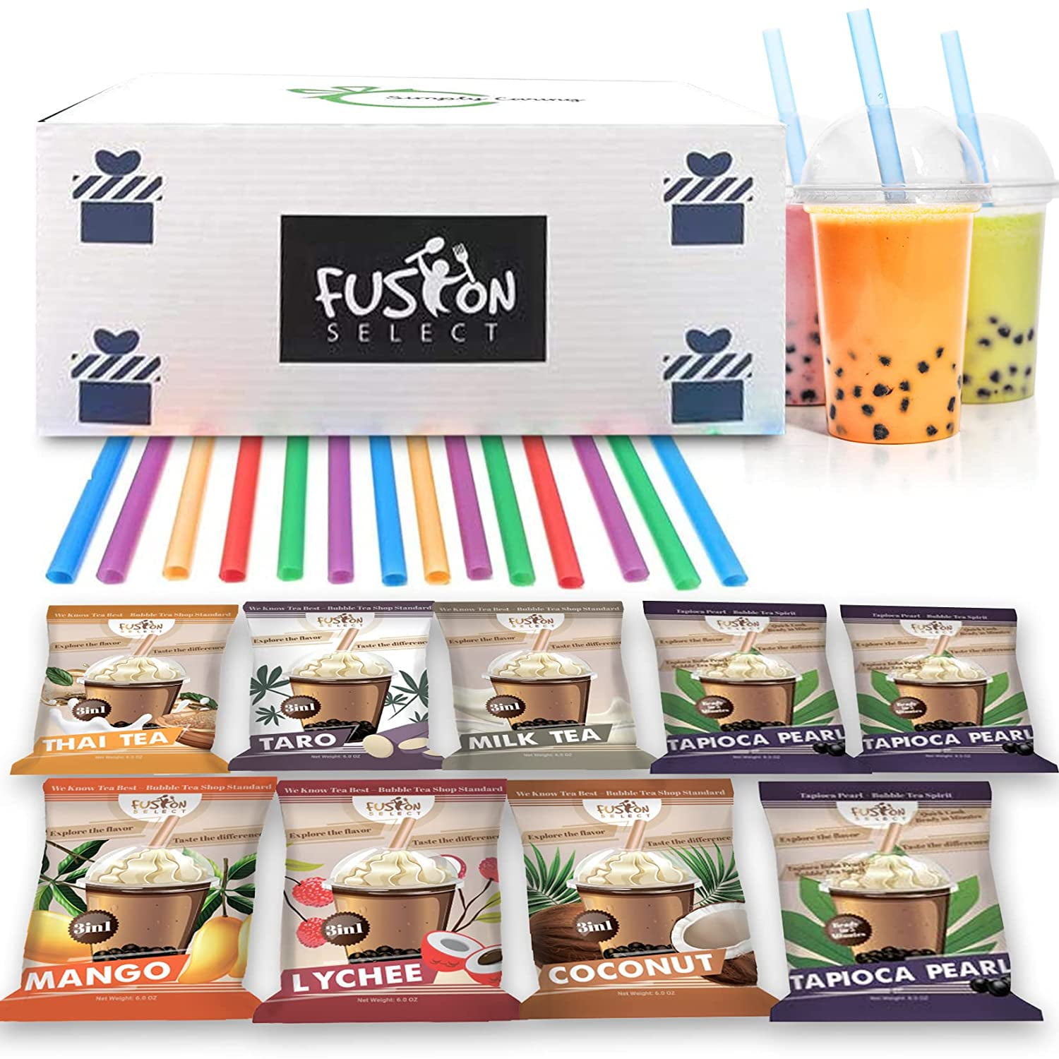 Ultimate DIY Bubble Tea Kit - 6 Flavors with Taro, Lychee, Coconut ...