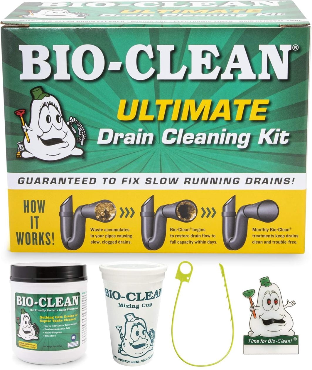 Ultimate Drain Cleaning Kit Cleans Drains- Septic Tanks - Grease Traps ...