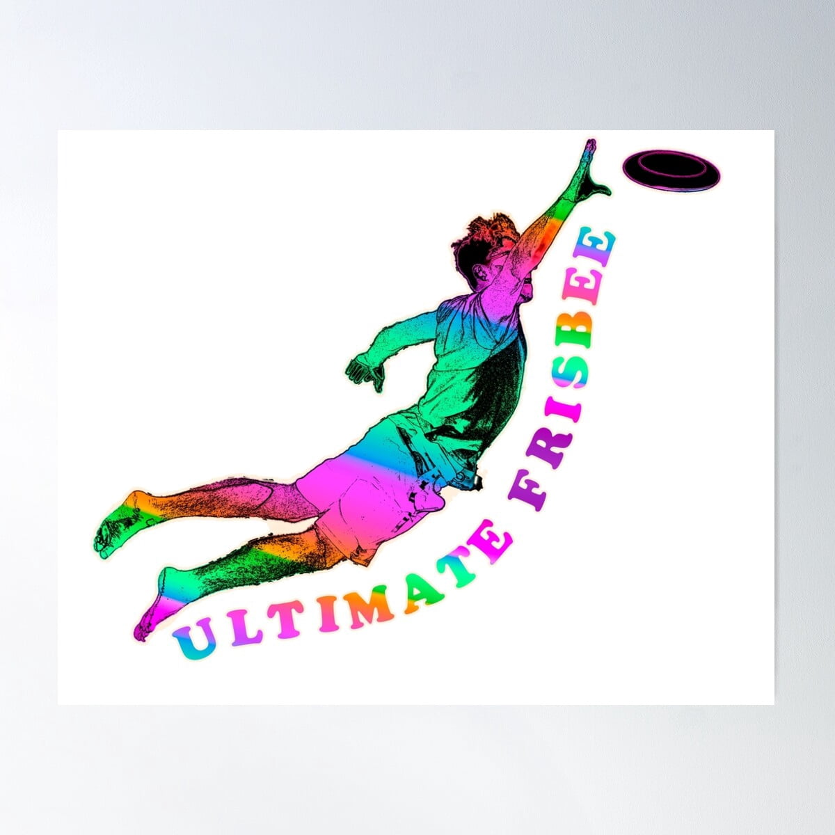 Ultimate Frisbee Color Burst Poster Wall Art, Modern Wall Decor, 16x24 ...