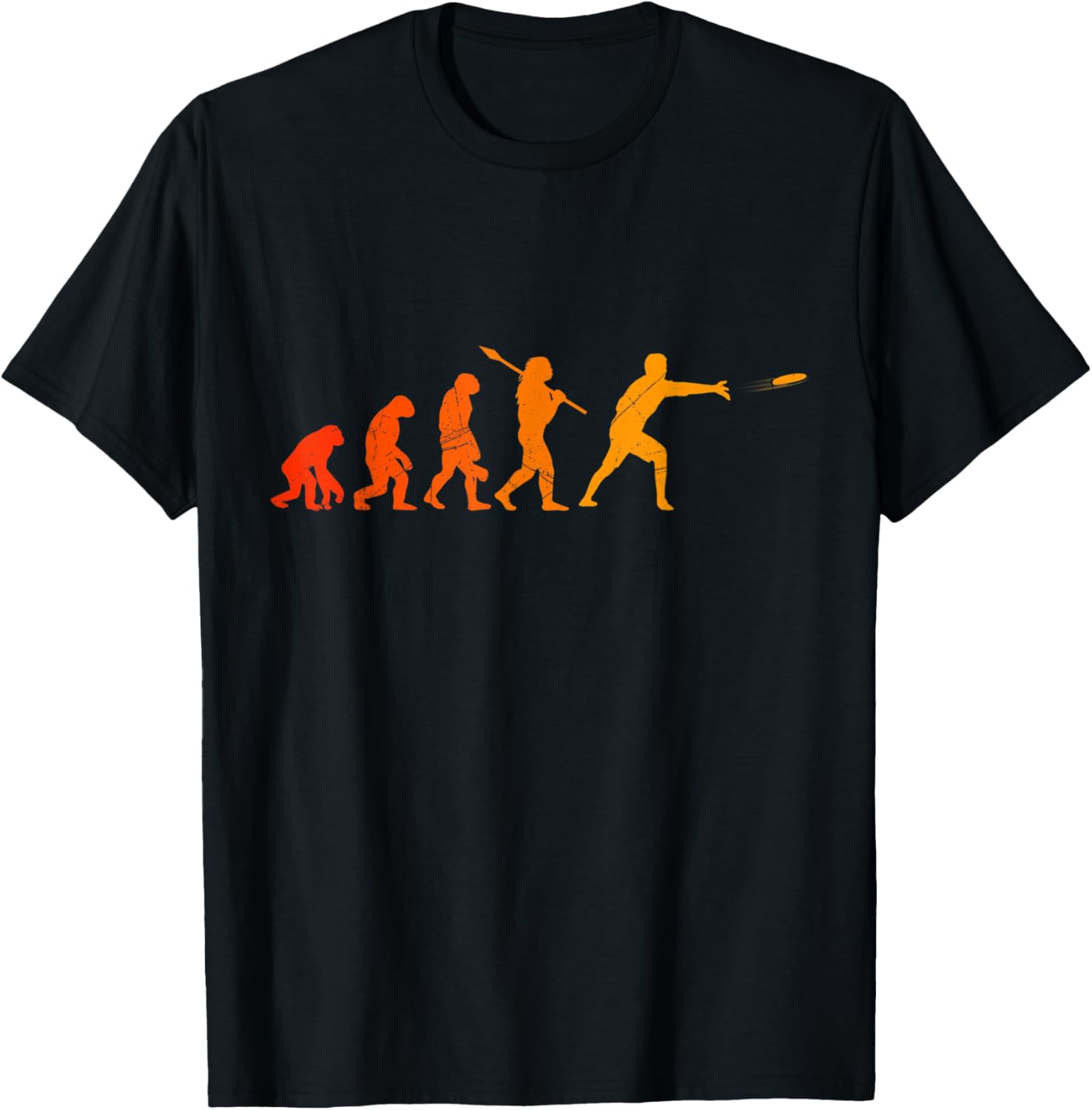 Ultimate Frisbee Evolution Disc Golf Monkey Human Discgolf T-Shirt ...