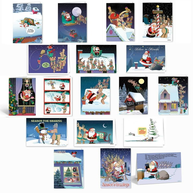 Ultimate Funny Christmas Card Variety Pack - 36 Funny Cards & Envelopes ...