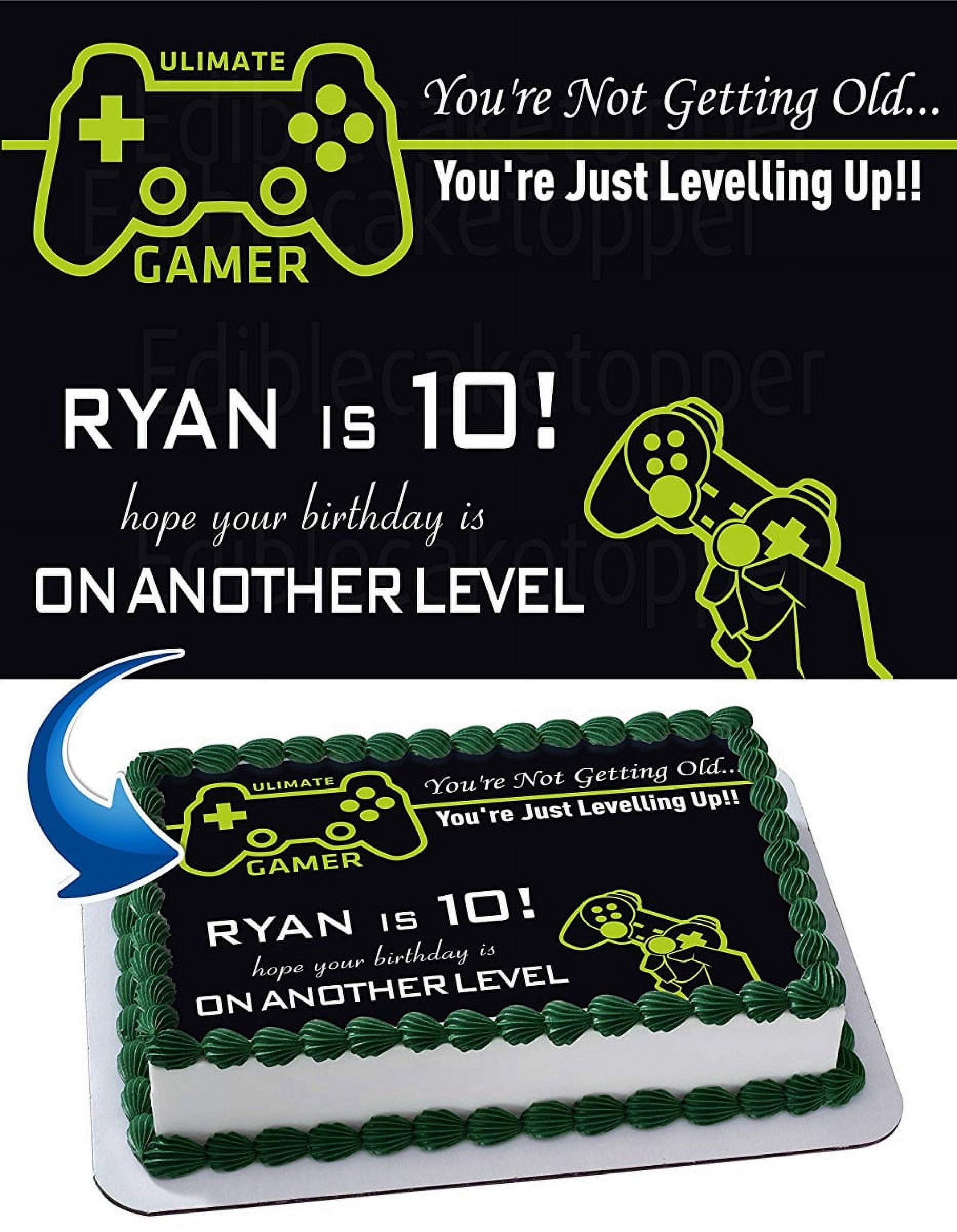 Ultimate Gamer Edible Cake Image Topper Personalized Birthday Party 1/4 ...