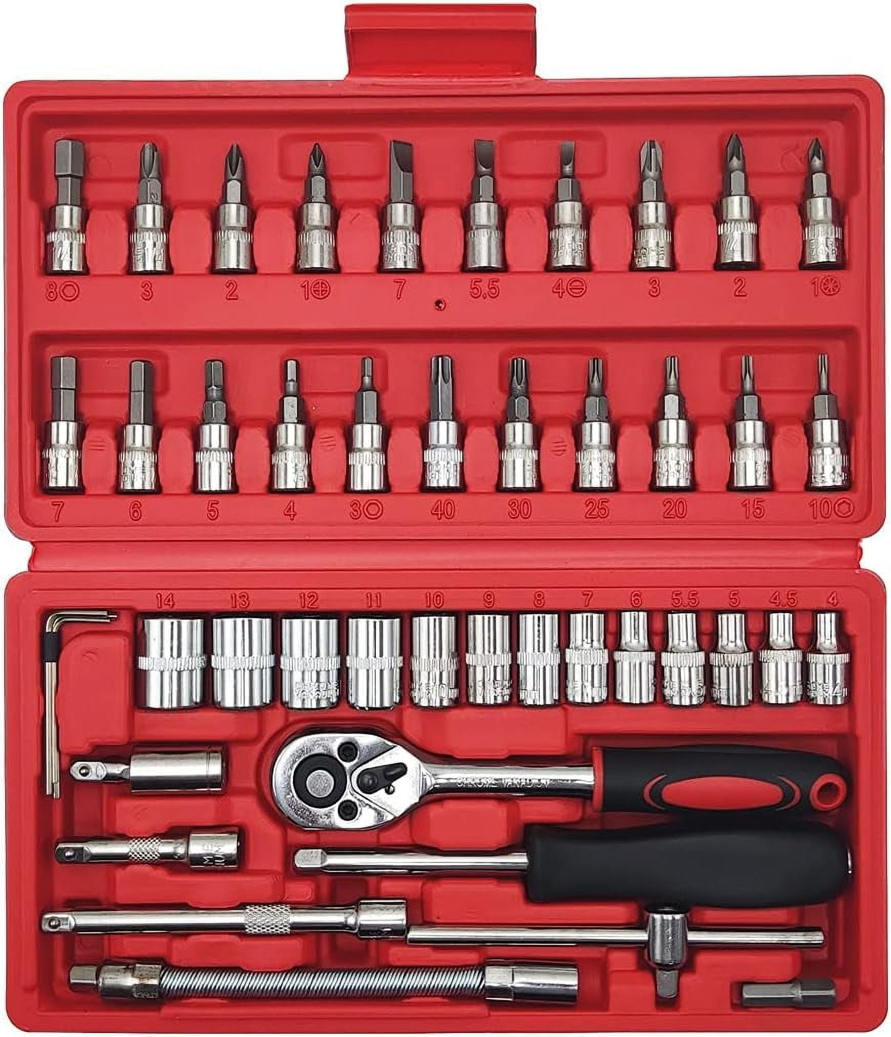 Ultimate Garage Companion, Chrome Vanadium Steel Alloy Ratchet Socket ...