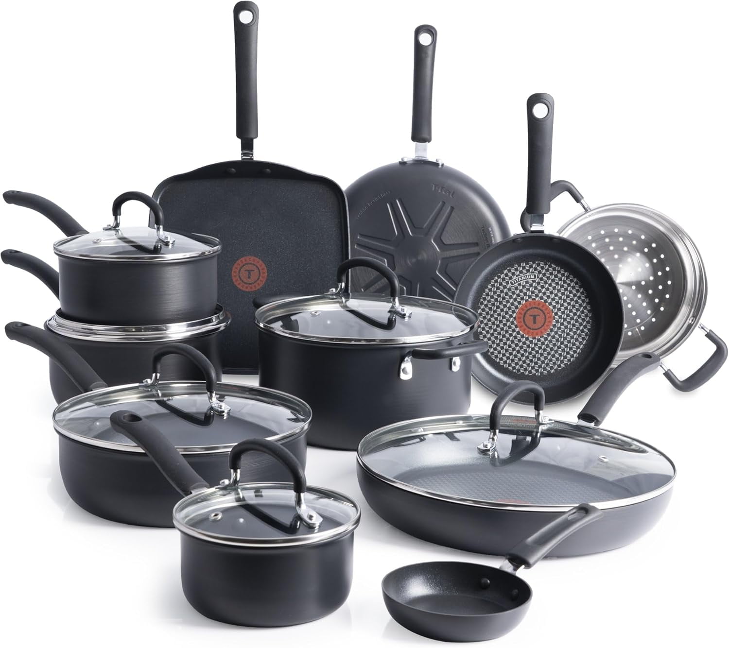 Ultimate Hard Anodized Nonstick Cookware Set 17 Piece, Pots and Pans ...