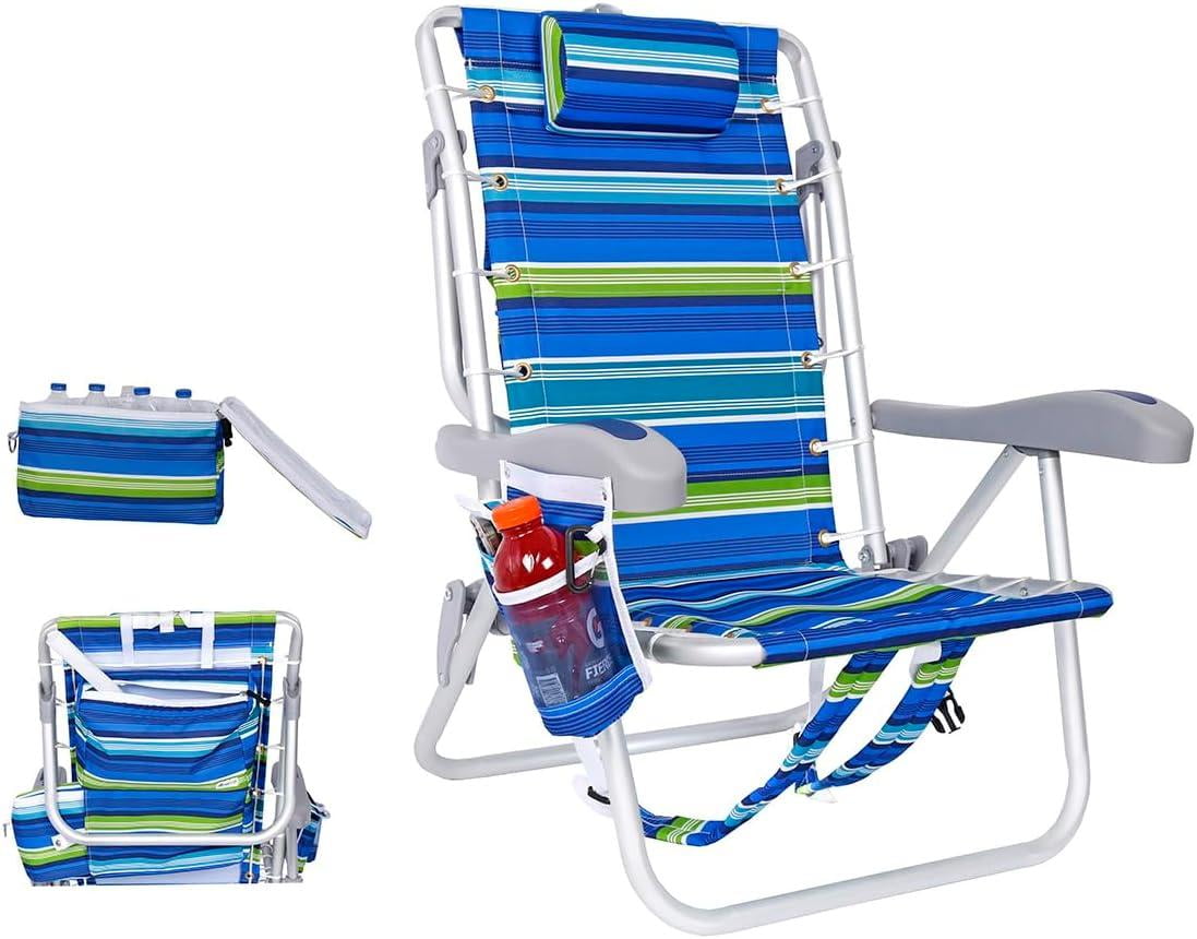 Ultimate Heavy Duty Aluminum Folding Backpack Beach Chair for Adults ...