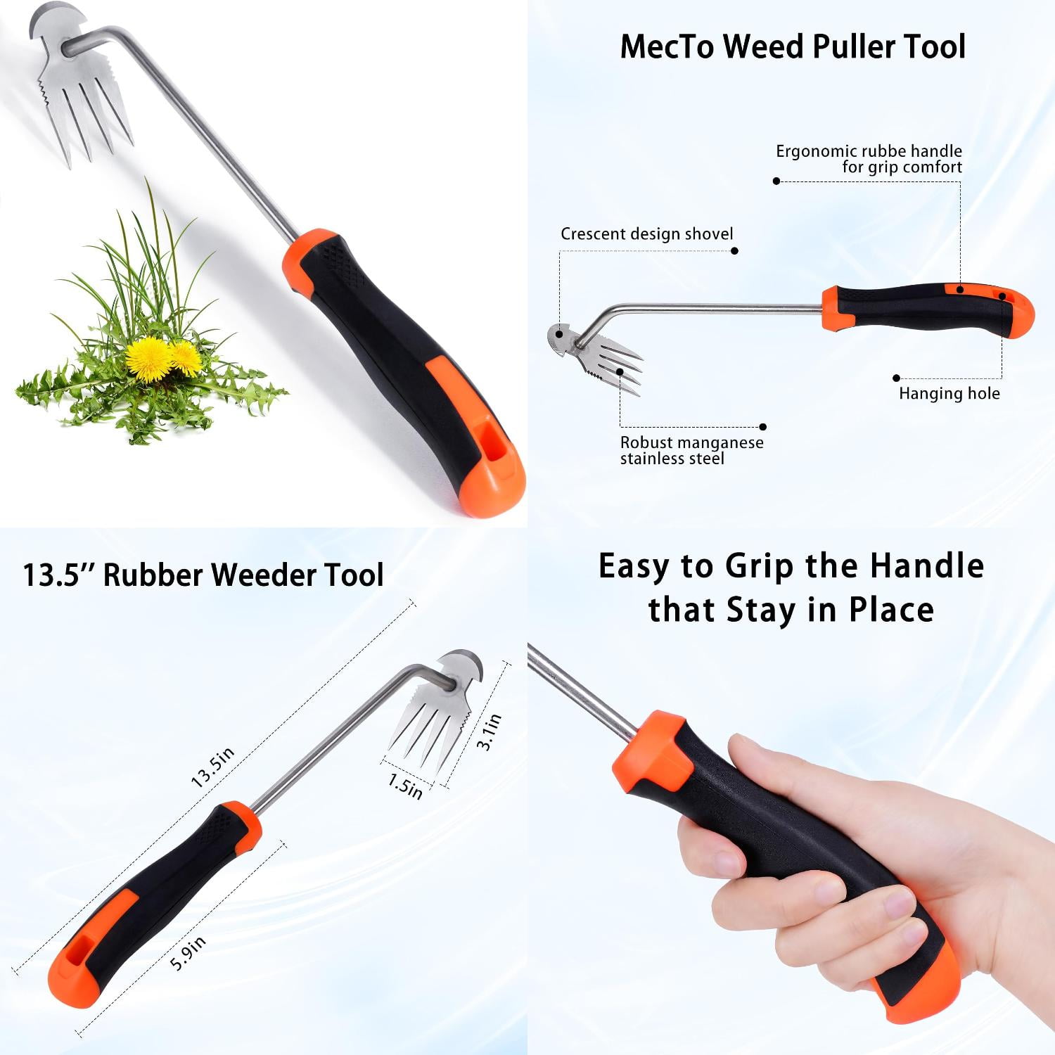 Ultimate Highly Effective Ergonomic Rubber Handled Weed Puller: Easy ...