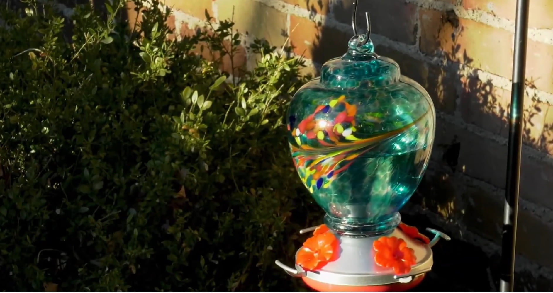 Ultimate Innovations Glass Hummingbird Feeder w/Brush - Blue Multi ...