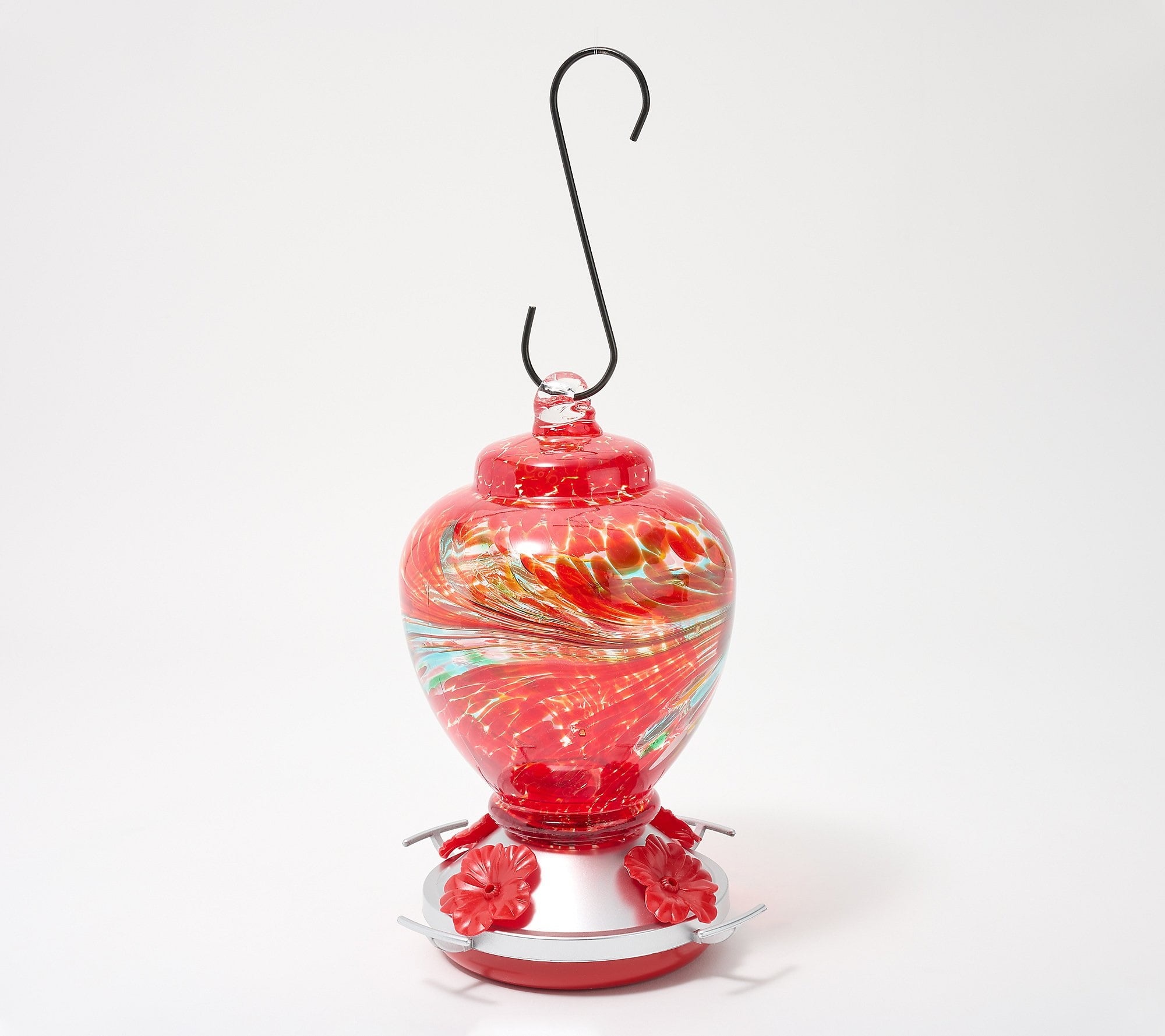 Ultimate Innovations Glass Hummingbird Feeder w/Brush - Red Multi ...