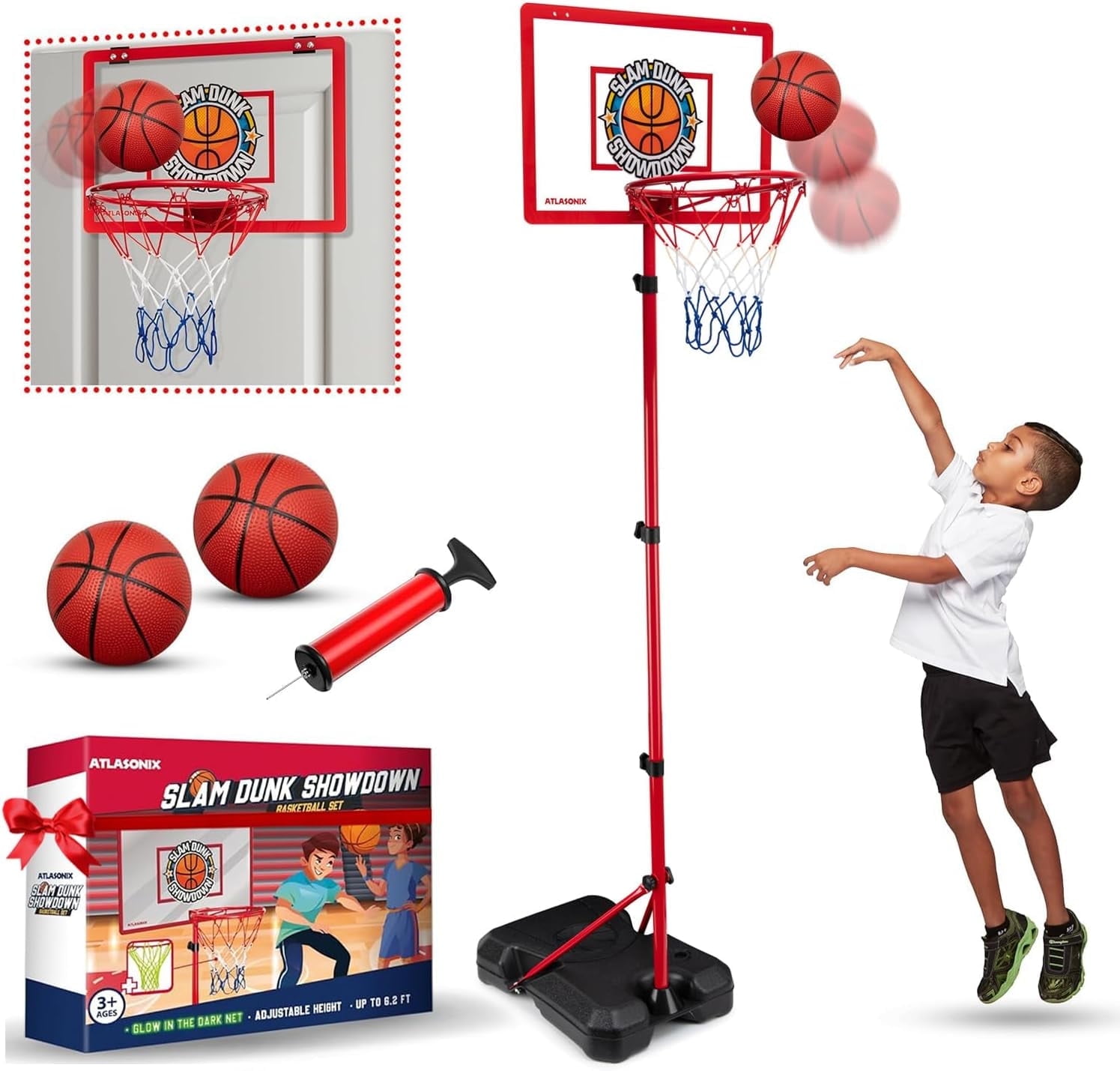 Kids Basketball Hoop Set - Atlasonix Toddler Basketball Hoop with Ball ...