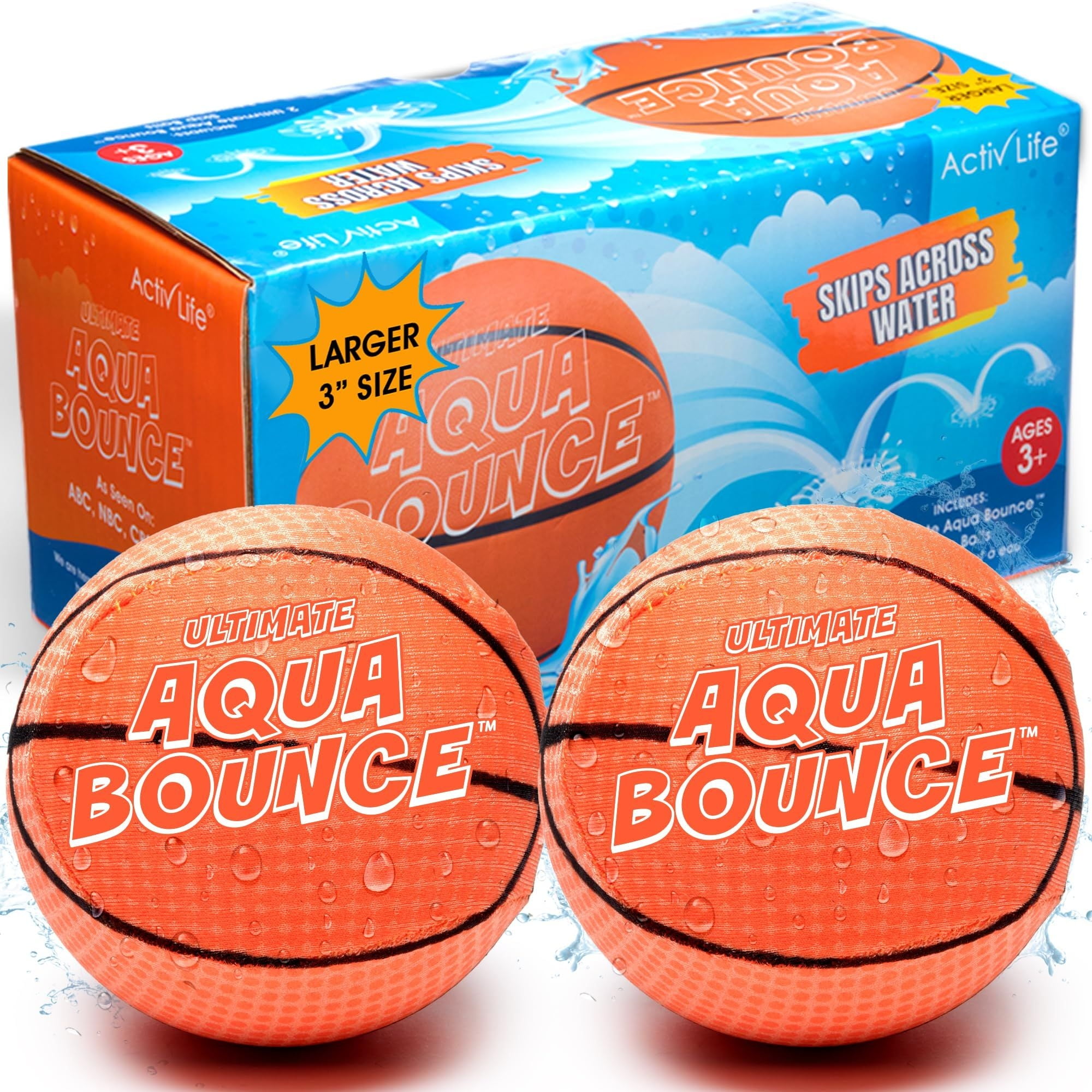 Activ Life, Water Skip Balls, 3" Larger, Fun Pool and Beach Toys ...