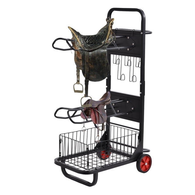 Ultimate Mobile Saddle Management System - Wheeled Tack Organizer Cart ...
