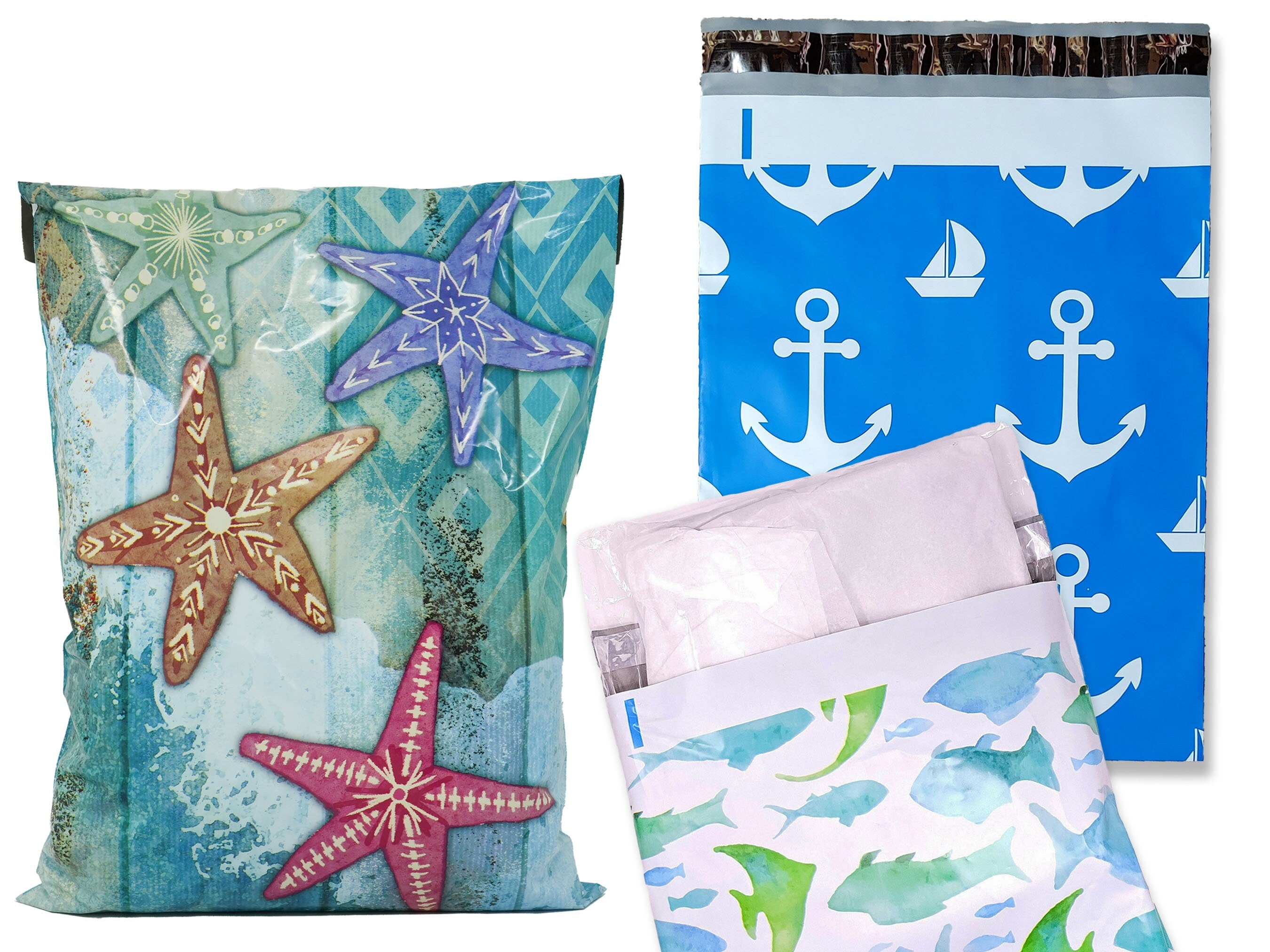 Ultimate Nautical Collection! 10x13 Poly Mailers, Starfish, Marine Fish ...