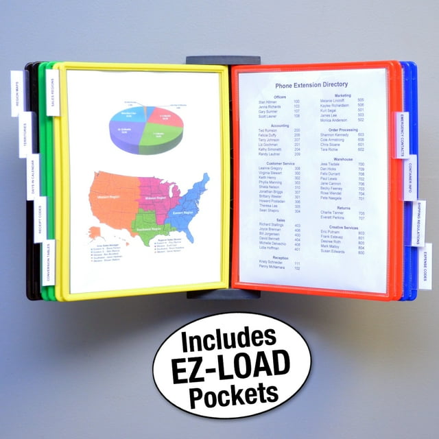 Ultimate Office 10-Pocket Wall Reference Organizer, Easy-Load Pockets ...