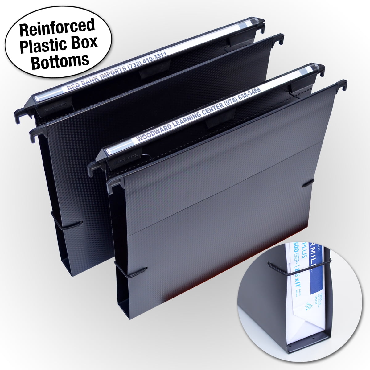 Ultimate Office MagniFile™ Hanging File Folders (Black, 1" Box-Base ...
