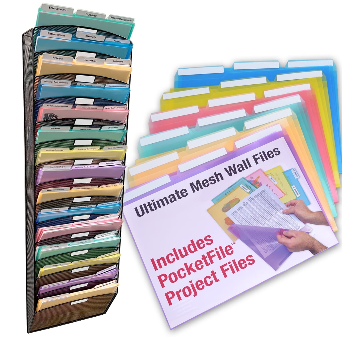 Ultimate Office 15 Tier Mesh Wall File Organizer, Vertical Mount ...