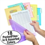 Ultimate Office PocketFile Clear Poly Document Folder Set of 18, 3rd ...