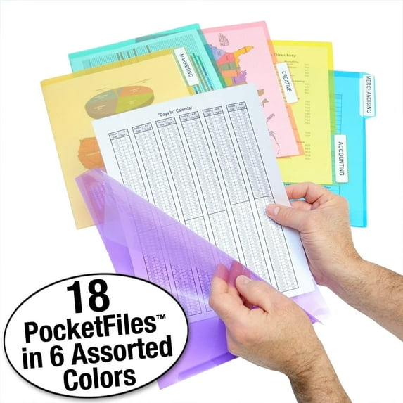 Ultimate Office PocketFile™ 3rd-Cut Letter Size Document Folder Set of ...