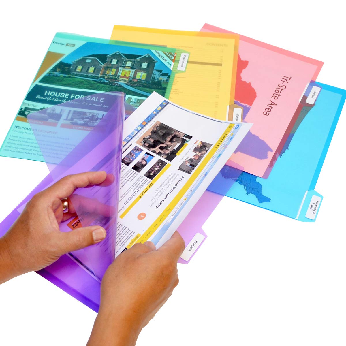 Ultimate Office PocketFileâ„¢ Clear Poly Document Folder Project ...