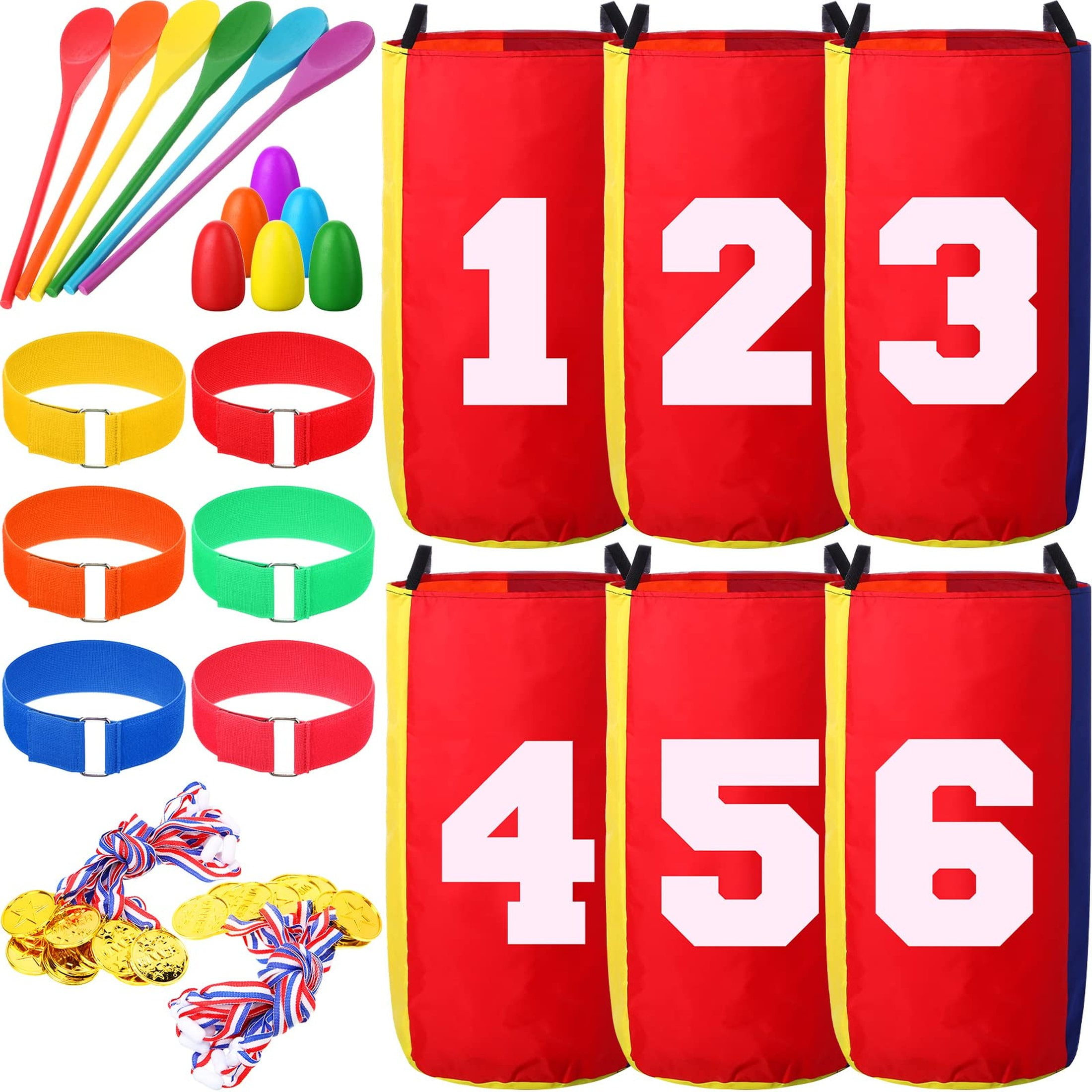 Ultimate Outdoor Games Set: Potato Sack Race, Egg Spoon Race, 3 Legged ...