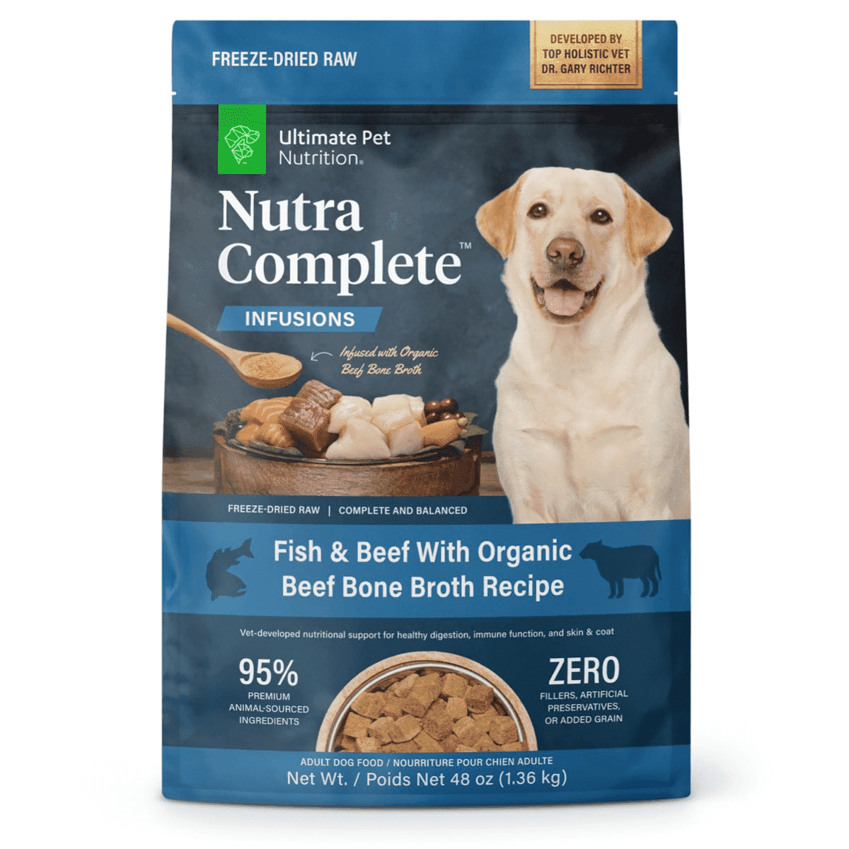 Ultimate Pet Nutrition Nutra Complete Plus Bone Broth Fish & Beef Dog ...