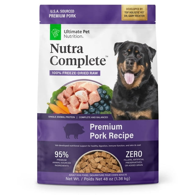 Ultimate Pet Nutrition Nutra Complete Premium Pork Freeze-Dried Raw Dog ...