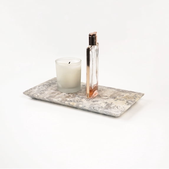 Ultimate Premium Products Travertine Rectangle Tray Decorative Vanity ...