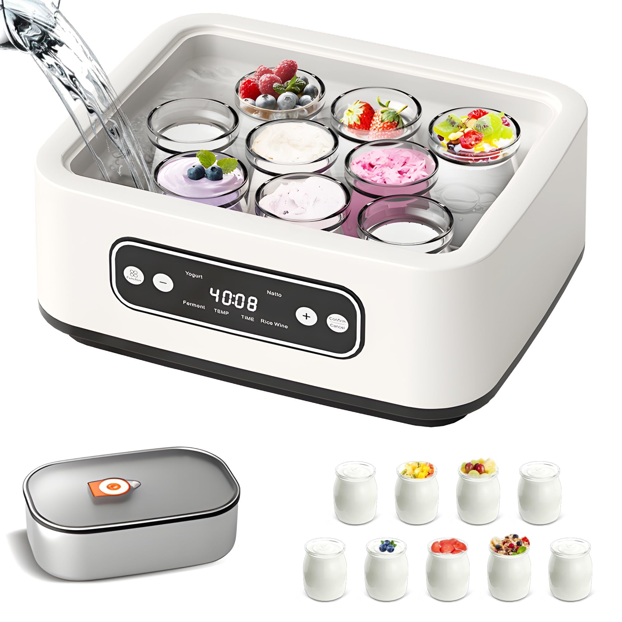 Ultimate Probiotic Yogurt Maker with Adjustable Temperature & Time ...
