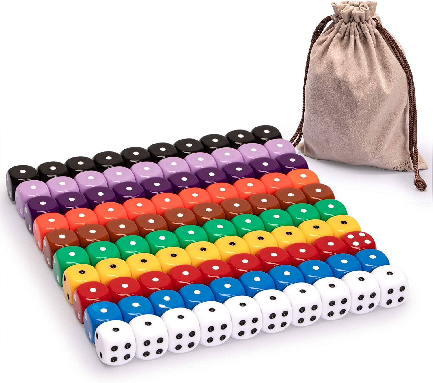 Ultimate Rounded 6-Sided Dice - Set of 100, 16mm - Walmart.com