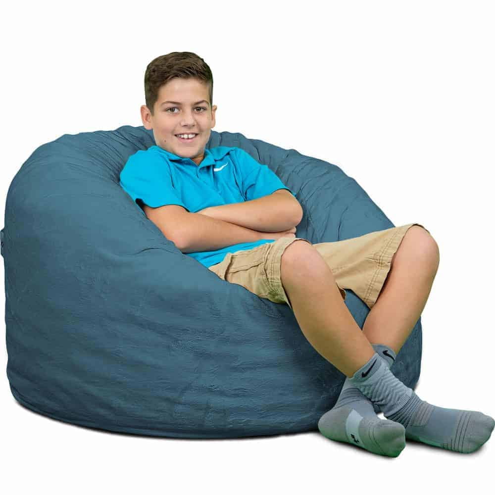 Ultimate Sack 3000: 3ft Big Bean Bag Chair, Cloud Suede, Foam-Filled ...