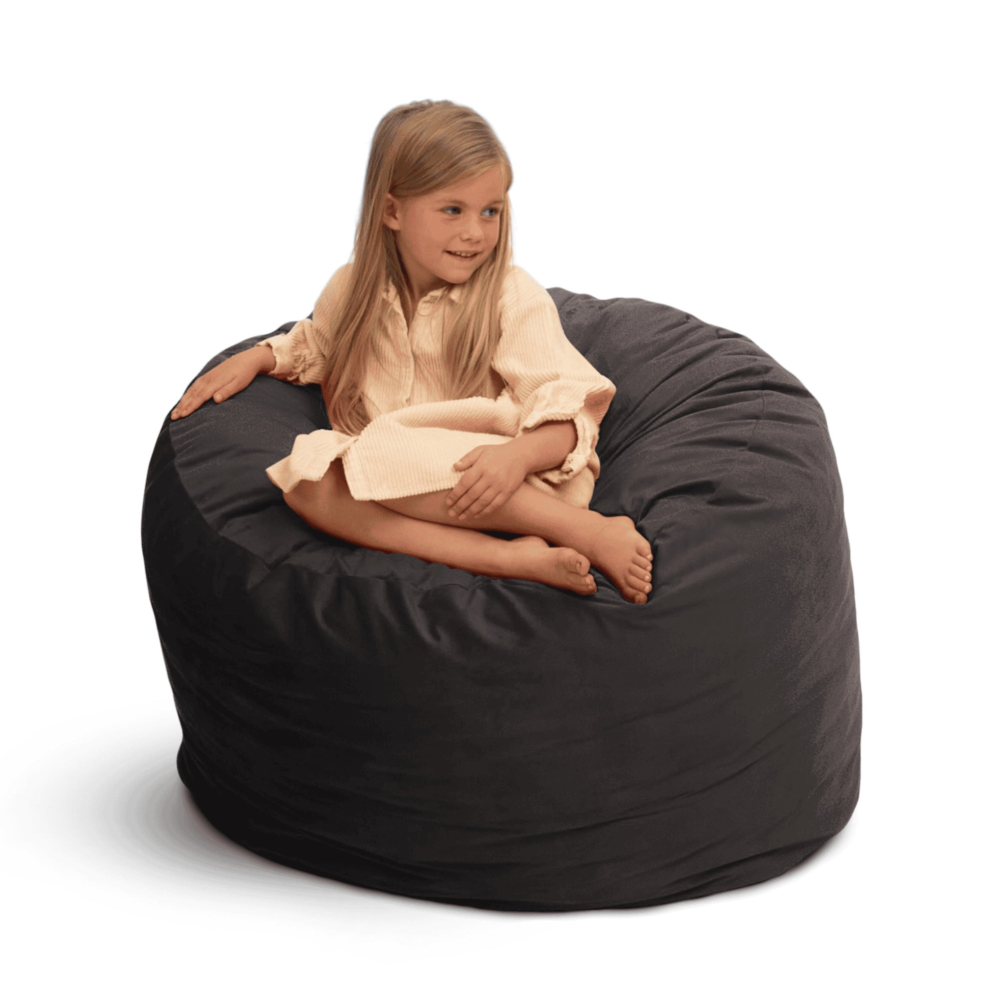Ultimate Sack 3000: 3ft Grey Suede Bean Bag Chair, Foam-Filled, Machine ...
