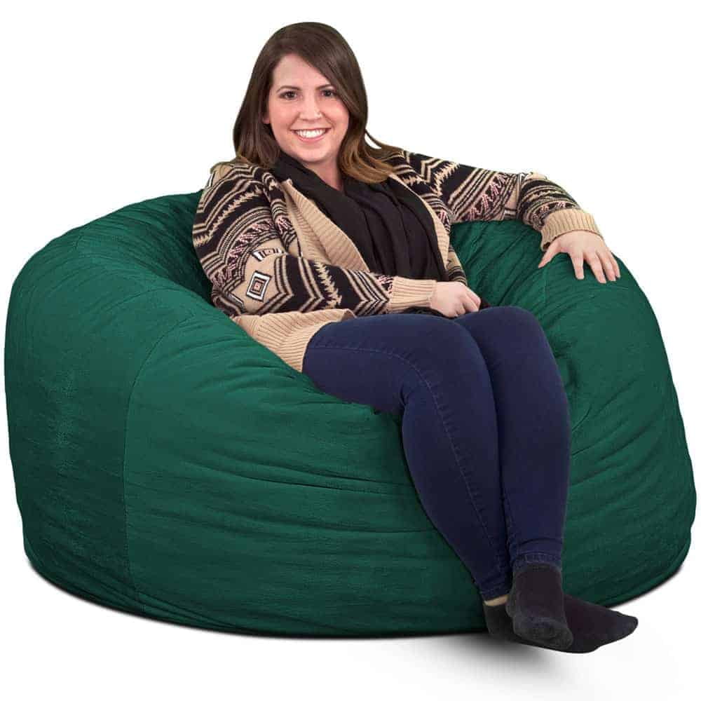 Ultimate Sack 4000 Bean Bag Chair 4 Ft Hunter Green Suede Foam