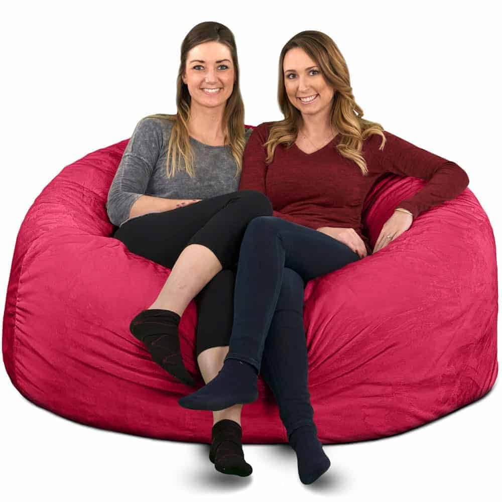 Ultimate Sack 5000: Soft, Jumbo, Huge Seating 5ft Bean Bag Chair, Pink ...
