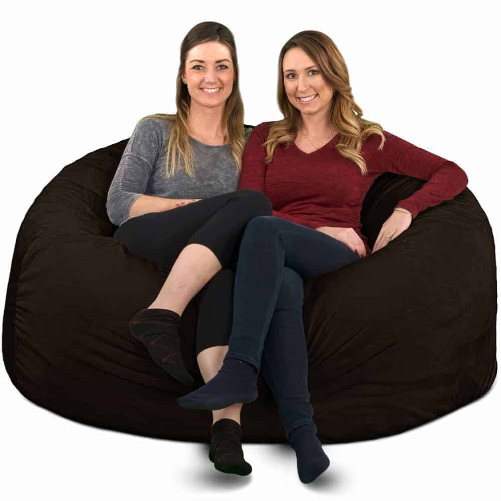 Ultimate Sack 5000: 5ft Huge Soft Seating Bean Bag Chair, Brown Faux Fur, Machine Washable ...
