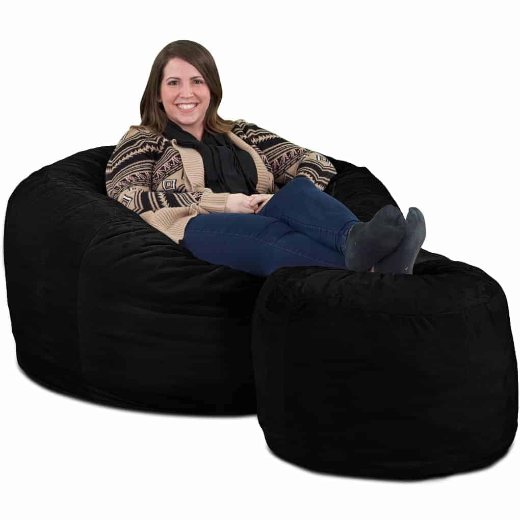 Ultimate Sack 4000 (4 ft.) Bean Bag Chair with Footstool (Bundle ...