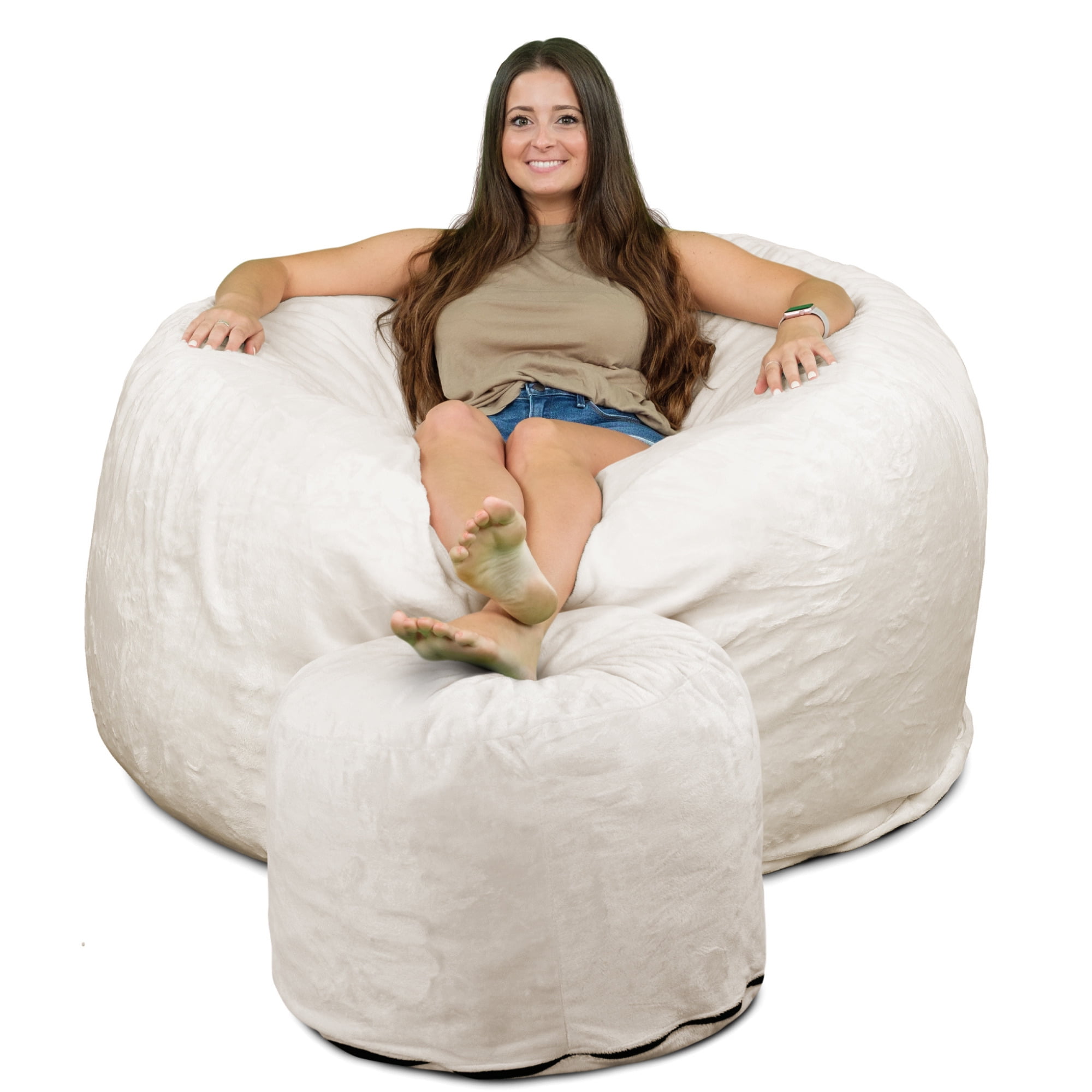 Ultimate Sack Bean Bag Chair with Footstool, Multiple Sizes and Colors ...