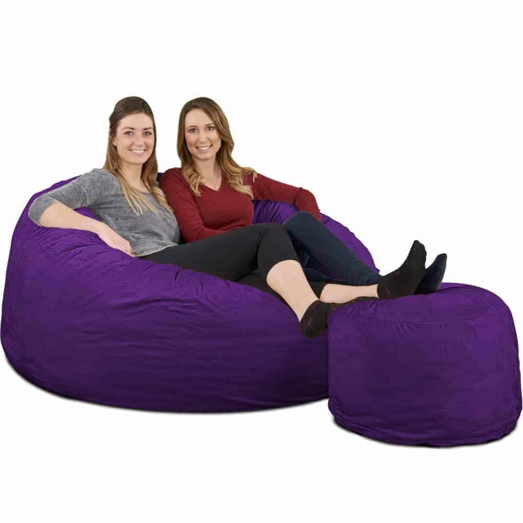 Ultimate Sack Bean Bag Chair w/Foot Stool in Multiple Sizes and Colors ...