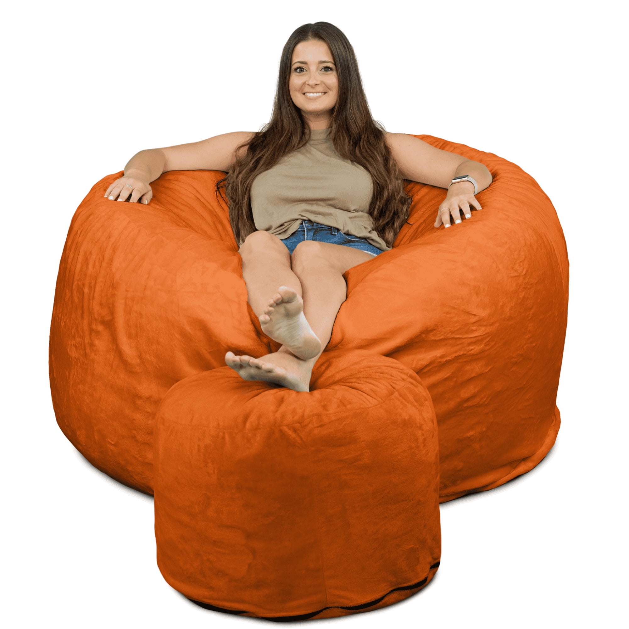 Ultimate Sack Bean Bag Chair w/Foot Stool in Multiple Sizes and Colors ...