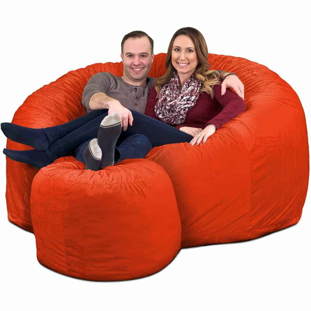 Ultimate Sack Bean Bag Chair w/Foot Stool in Multiple Sizes and Colors ...