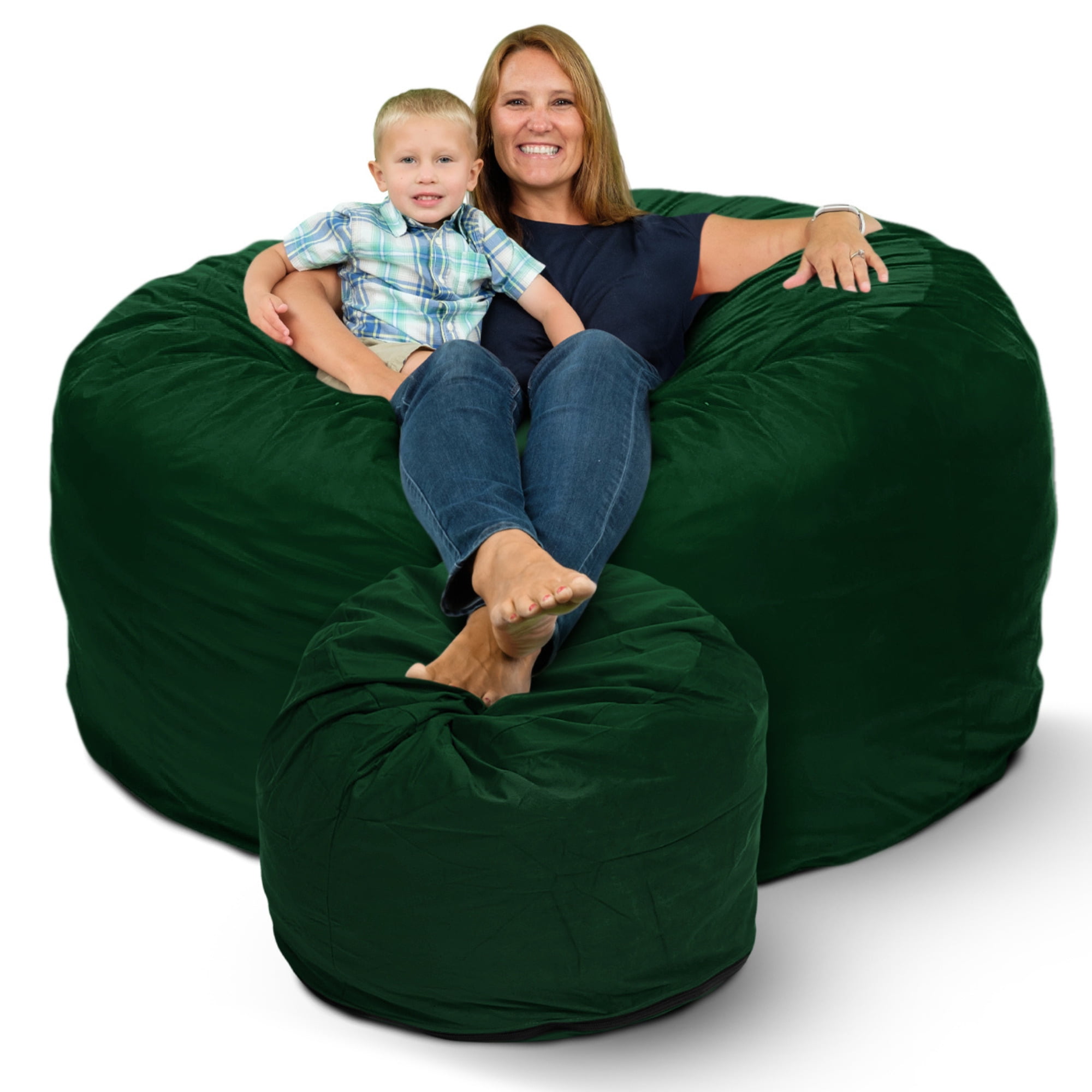 Ultimate Sack XL Bean Bag Chair w/ Footstool, Machine Washable, Durable ...