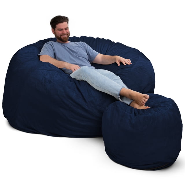 Ultimate Sack 6000 (6 ft.) Bean Bag Chair with Footstool (Bundle ...