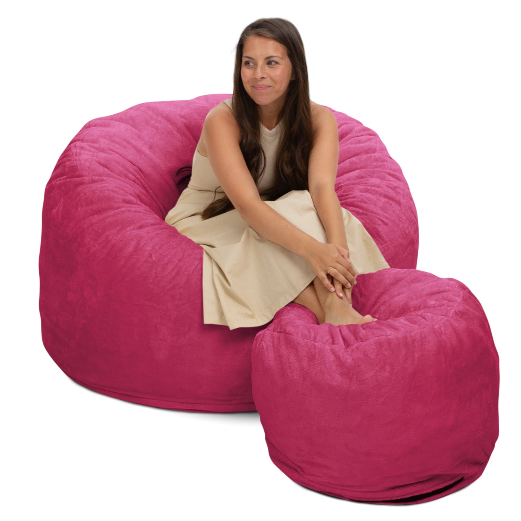 Ultimate Sack Bean Bag Chair w/Foot Stool in Multiple Sizes and Colors ...
