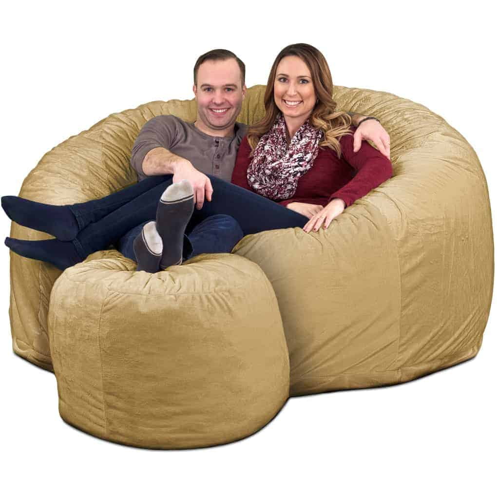 Ultimate Sack Bean Bag Chair w/Foot Stool in Multiple Sizes and Colors ...