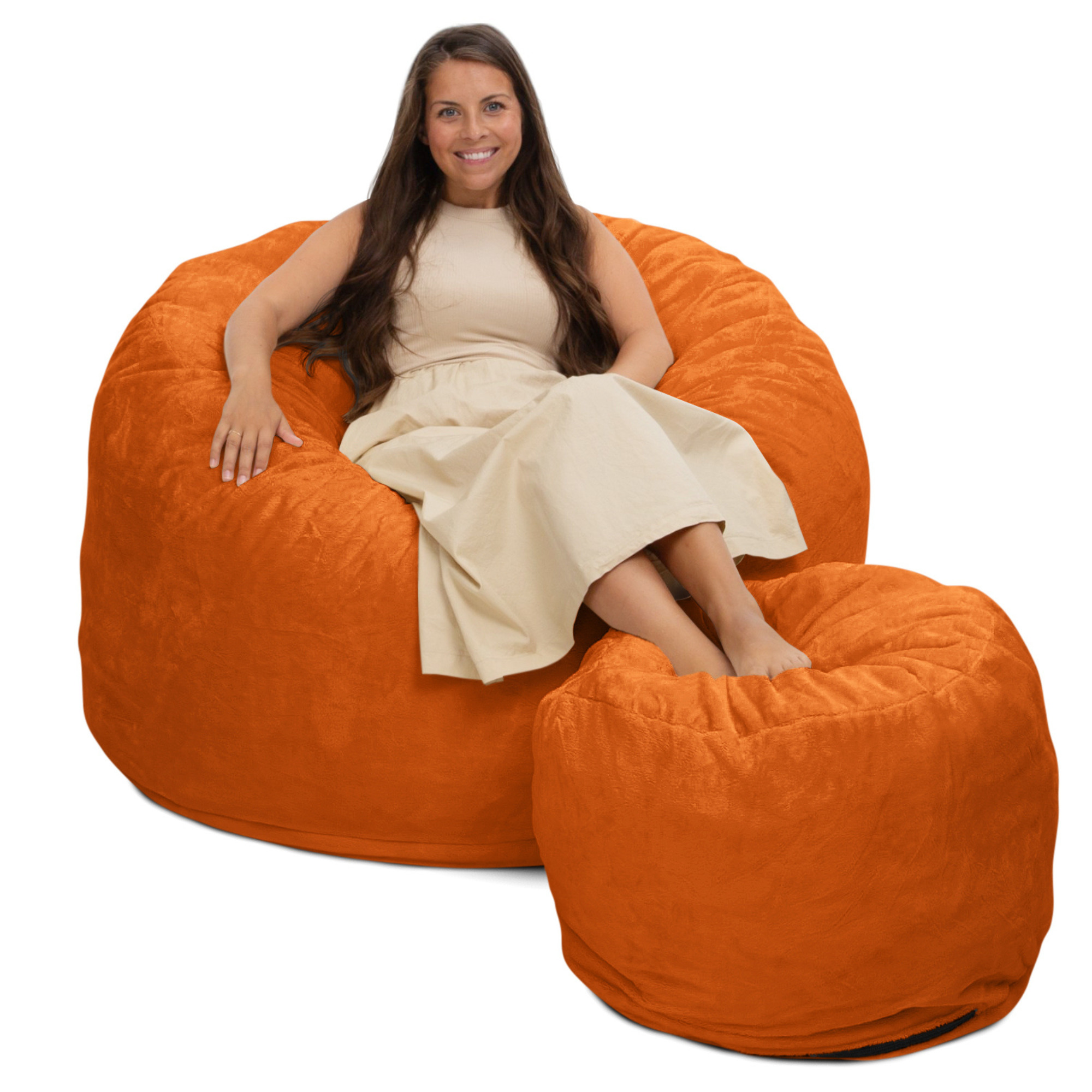 Ultimate Sack Bean Bag Chair w/Foot Stool in Multiple Sizes and Colors ...