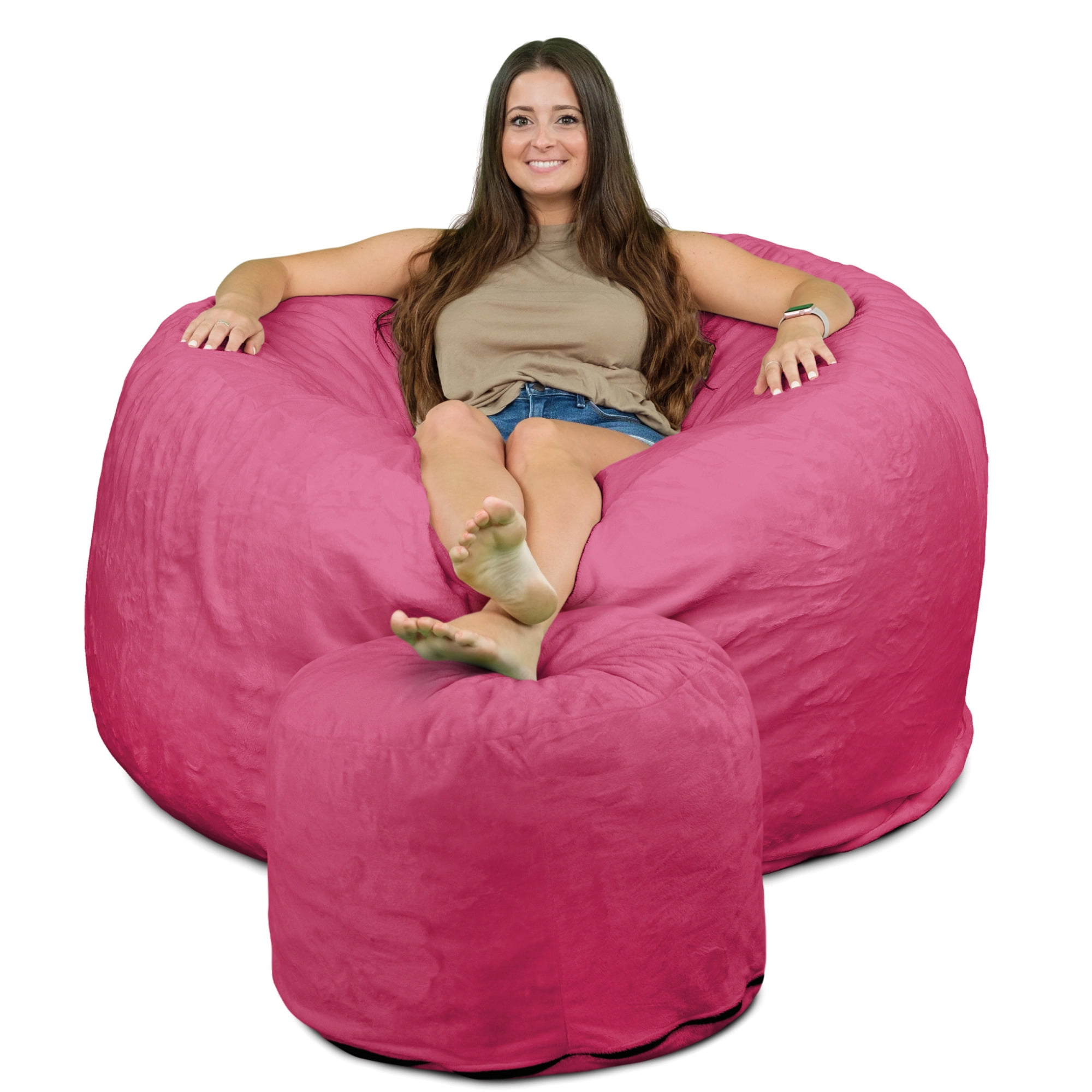 Ultimate Sack Bean Bag Chair with Footstool, Multiple Sizes, Washable ...